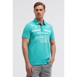 CAMP DAVID Herren Poloshirt, blau, Gr. L, bedruckt, Piqu&eacute;, Material: 100% Baumwolle, Shirts, aus Baumwolle