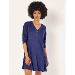 Apricot Damen Shirtkleid "Swing-Kleid", blau, Gr. 40, Obermaterial: 78% Viskose CV. 20% Polyester PES. 2% Elasthan EL., Kleider, mit aufgesetzten