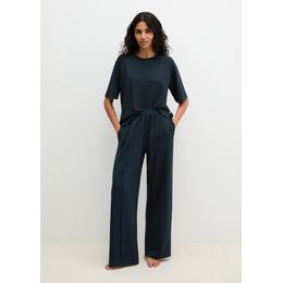 Marc O'Polo MARC O'POLO Damen Relaxhose "Modal Allure", Gr. L, blau, Jersey, Obermaterial: 50% Polyester, 43% Modal, 7% Elasthan, Hosen, Regular Fit, elastischer