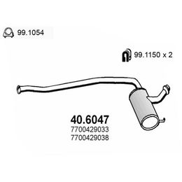 Asso Mittelschalld&auml;mpfer 406047 f&uuml;r RENAULT