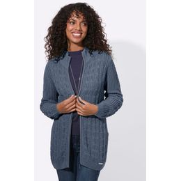 Casual Looks Damen Strickjackerauchblau, Gr. 38, unifarben, 50% Baumwolle, 50% Polyacryl, Strickjacken