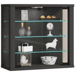 Wandregal Vcm, B:43cm T:18cm, schwarz, Wohnzimmer, Regale, "Wandvitrine H&auml;ngevitrine Glasvitrine Vitrosa S"