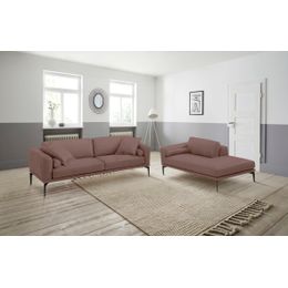 Polstergarnitur Egoitaliano, H:95cm T:97cm, rosa, Leder NUVOLE (Echtes Rindsleder). Halbnat&uuml;rliches, halbnarbiges Rindsleder mit einer nat&uuml;rlichen