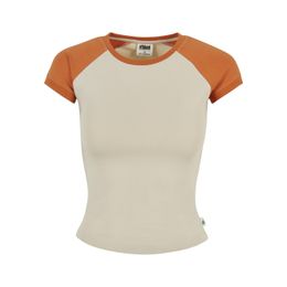 Urban Classics Damen Kurzarmshirt "Urban Classics Damen", beige, Gr. 5XL, unifarben, 95% Baumwolle, 5% Elasthan, Shirts