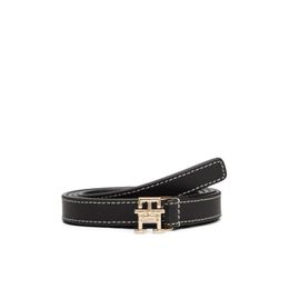 Tommy Hilfiger Herren Lederg&uuml;rtel "TH LOGO 1.5 cm breit", schwarz, Gr. 75, Rindsleder, G&uuml;rtel