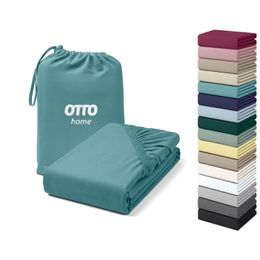 Spannbettlaken OTTO HOME, B:180cm L:200cm, gr&uuml;n, Jersey (180 g/m&sup2;), Obermaterial: 96% Baumwolle, 4% Elasthan, Bettlaken, "Cremona, Basic & Premium