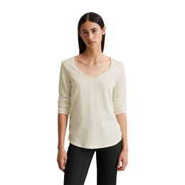 Marc O'Polo Damen Langarmshirt "aus Premium Organic Cotton", wei&szlig;, Basic, Gr. XXS, MARC O'POLO DENIM, unifarben, Obermaterial: 100% Baumwolle, Shirts
