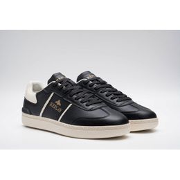 Replay Herren Sneaker, Gr. 42, schwarz, Leder, Lederimitat, unifarben mit Farbeinsatz, Schuhe, Schn&uuml;rschuh, Halbschuh, Basketsneaker mit gepolstertem