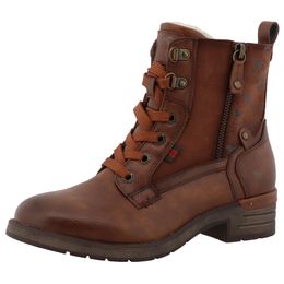 Mustang Shoes Damen Winterstiefelette "Gelja", Gr. 37, braun, Lederimitat, used, Schuhe, Winterstiefelette, Boots mit Innenrei&szlig;veschluss