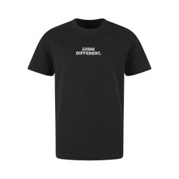 MisterTee Jungen T-Shirt "MisterTee Think Different. EMB Tee", schwarz, Gr. 146, bedruckt, 100% Baumwolle, Shirts