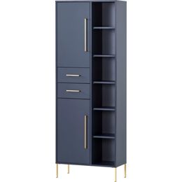 Hochschrank Welltime, B:67,1cm H:184,3cm T:33,1cm, blau, FSC-zertifizierter Holzwerkstoff, Badezimmer, Schr&auml;nke, "Kent, Hochschrank, Made in Germany,