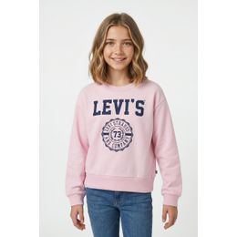 LEVI'S KIDS M&auml;dchen Sweatshirt "LVG COLLEGIATE CREW", rosa, Gr. 4, bedruckt, Sweatware, Obermaterial: 60% Baumwolle, 40% Polyester, Sweatshirts, mit