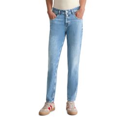 Marc O'Polo MARC O'POLO Damen Boyfriend-Jeans "mit zwei Kn&ouml;pfen", blau, Gr. 32, unifarben, Obermaterial: 92% Baumwolle, 6% Elastomultiester, 2% Elasthan, Jeans