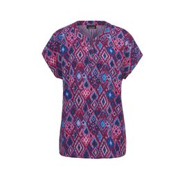 GOLDNER Damen Schlupfbluse "Bluse mit Tunika Ausschnitt", blau, Gr. 40, Obermaterial: 100% Viskose CV., Blusen, Tunika-Ausschnitt