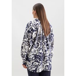 Seidensticker Damen Schlupfbluse "Schwarze Rose"dunkelblau, Gr. 50, gemustert, 86% Viskose, 14% Polyamid, Blusen, 1/1 V-Neck Druck