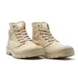 Palladium Damen Schn&uuml;rboots "MONO CHROME", Gr. 38, beige, Textil, Schuhe, Schn&uuml;rstiefel, Schn&uuml;rstiefelette aus Canvas