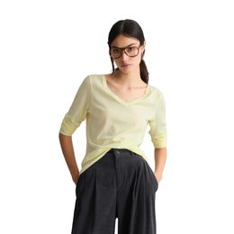 Marc O'Polo Damen Langarmshirt "aus Loose Knit Jersey", gelb, Basic, Gr. XXL, MARC O'POLO DENIM, unifarben, Obermaterial: 100% Baumwolle, Shirts