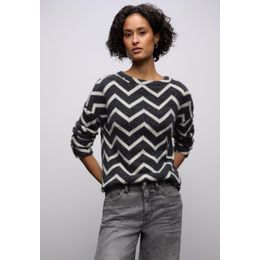 Street One Damen Langarmshirt, schwarz-wei&szlig;, Gr. 38, unifarben, Stoff, 64% Polyamid, 23% Polyester, 13% Viskose, Shirts, im Shirt-Style