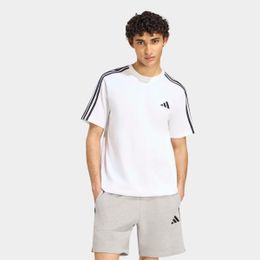 Herren T-Shirt "ESSENTIALS 3-STREIFEN, SINGLE JERSEY, BRANDING", wei&szlig;, Gr. L, adidas Sportswear, Obermaterial: 100% Baumwolle, Shirts
