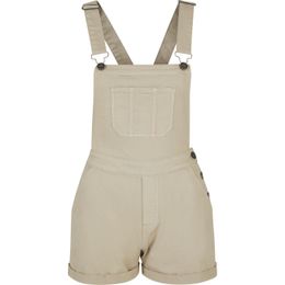 Urban Classics Damen Jumpsuit "Urban Classics Damen Ladies Organic Short Dungaree", beige, Gr. XL, unifarben, 50% Baumwolle (Bio), 48% Baumwolle, 2%