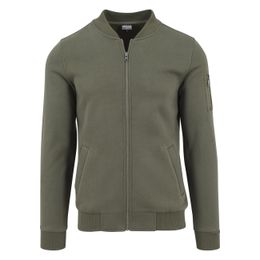 Urban Classics Herren Anorak "Urban Classics Herren Sweat Bomber Jacket", gr&uuml;n, Gr. M, unifarben, 65% Baumwolle, 35% Polyester, Jacken