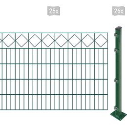 Arvotec Doppelstabmattenzaun "EASY 100 zum Aufschrauben "Karo" mit Zierleiste", H/L: 100cm x 50m, Pfosten: 26 Stk., gr&uuml;n, Zaunelemente, Zaunh&ouml;he 100