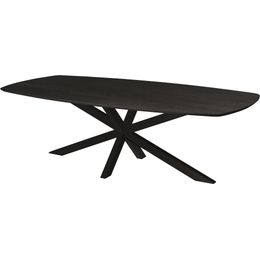 Esstisch OMG DESIGN, B:160cm H:77cm T:92cm, schwarz, Tische, "Nottingham", Eiche Massivholz, mit Spider-Gestell