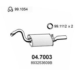 Asso Endschalld&auml;mpfer 047003 f&uuml;r Audi VW