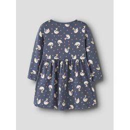 name it M&auml;dchen Jerseykleid "NMFVILISA LS DRESS"vintage indigo aop:swan princess, Gr. 116, bedruckt, Jersey, Obermaterial: 100% Baumwolle, Kleider,
