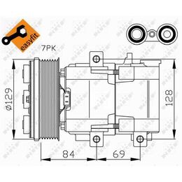 NRF Kompressor, Klimaanlage EASY FIT 32447 f&uuml;r Ford