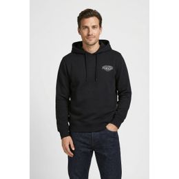 Jack & Jones JACK & JONES Herren Kapuzensweatshirt "JJMAKOTO SWEAT HOOD", schwarz, Gr. M, bedruckt, angeraute Sweatware, Obermaterial: 80% Baumwolle, 20%