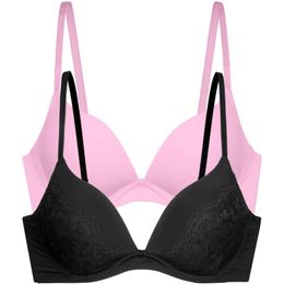Dorina Damen Push-up-BH "Willa", Gr. 75, schwarz, Microtouch, Obermaterial: 65% Polyamid, 25% Polyester, 10% Elasthan, BHs, leicht gepolsterte Cups,