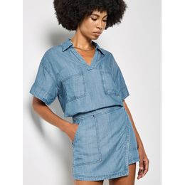 Apricot Damen 2-in-1-Hose "Wickel-Minirock", blau, Gr. 38, uni, gewebt, Obermaterial: 100% Lyocell CLY., Hosen, aus Denim