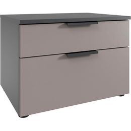 Nachtkommode wimex, B:54cm H:38cm T:41cm, grau, Holzwerkstoff, Sideboards, "Oxford by fresh to go, mit Schubladen, in 2 Gr&ouml;&szlig;en", Mit Soft-close