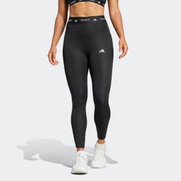 Damen Trainingstights "TECHFIT 7/8-LEGGINGS", schwarz, Gr. L, adidas Performance, Obermaterial: 73% Polyester, 27% Elasthan, Hosen