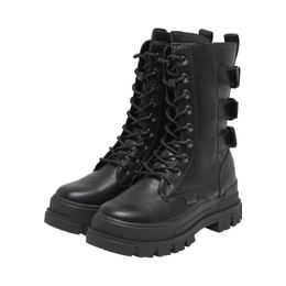 Buffalo Damen Stiefel "Buffalo ASPHA LACE UP BOOT MB - VEGAN NAPPA", Gr. 37, schwarz, Polyurethan, unifarben, Schuhe