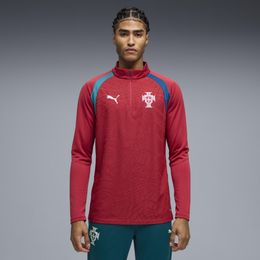 Puma Herren T-Shirt "Portugal Trainingstop Herren"club rot silber mist gray, Gr. XS, clean, Obermaterial: 100% Polyester. Einsatz: 100% Polyester,