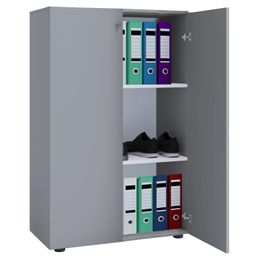 Aktenschrank Vcm, B:70cm T:40cm, grau, Obermaterial: 100% Holz Wood., B&uuml;ro, Schr&auml;nke, "B&uuml;roschrank B&uuml;cher Ordner Aktenschrank Lona 3fach"