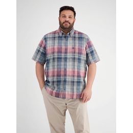 Lerros Herren Kurzarmhemd "Kariertes Kurzarmhemd in gro&szlig;en Gr&ouml;&szlig;en", bunt, Gr. XXXL, 71% Baumwolle, 29% Leinen, Hemden