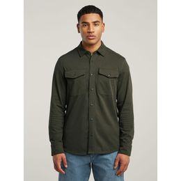 G-Star Raw G-STAR Herren Langarmshirt "Jersey Hemd Marine Pockets", gr&uuml;n, Gr. M, Obermaterial: 100% Baumwolle, Shirts