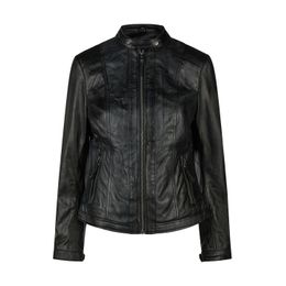 Apple of Eden Damen Lederjacke "Apple of Eden Lederjacke", schwarz, Gr. 40, uni, Obermaterial: 100% Lammleder LEL., Jacken, Stehkragen mit Druckknopf