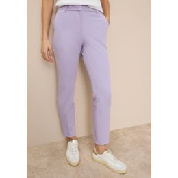 Tamaris Damen Anzughose "mit schlanker Passform mit elastischem Bund", lila, Gr. 36, unifarben, Web, Obermaterial: 93% Polyester, 7% Elasthan, Hosen,
