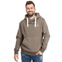 DEPROC Active Herren Kapuzensweatshirt "LinusCMYK II MEN", braun, Gr. S, Jersey, 50% Baumwolle. 50% Polyester, Sweatshirts, weiche Fleecejacke mit
