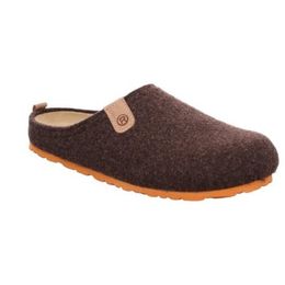 Rohde Herren Pantoffel "NAPOLI-H", Gr. 45, braun, Filz, Schuhe, Clog, Hausschuh, Homeslipper mit herausnehmbarer Innensohle