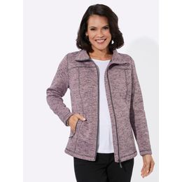 Casual Looks Damen Strickfleecejacke, rosa, Gr. 38, meliert, 100% Polyester, Jacken