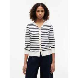 Tommy Hilfiger Damen Strickjacke, wei&szlig;, Gr. XS, gestreift, Strick, Obermaterial: 67% Baumwolle, 33% Polyamid, Strickjacken, Baumwollmischung,