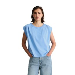 Marc O'Polo Damen T-Shirt "aus reinem Organic Cotton", blau, Basic, Gr. S, MARC O'POLO DENIM, unifarben, Obermaterial: 100% Baumwolle, Shirts