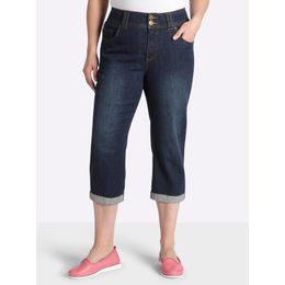 sheego Damen 3/4-Jeans, blau, Gr. 56, unifarben, 99% Baumwolle, 1% Elasthan, Jeans