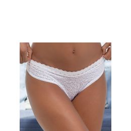 Vivance Damen Jazz-Pants-Slip, Gr. 32, wei&szlig;, Spitze, Obermaterial: 83% Polyamid, 17% Elasthan, Unterhosen, aus Spitze mit Leo-Optik