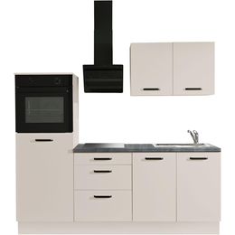 Wiho-K&uuml;chen K&uuml;chenzeile WIHO K&Uuml;CHEN, B:210cm, beige, Komplettk&uuml;chen-Sets, "Compact", Breite 210cm, wahlweise mit Ger&auml;ten (ohne K&uuml;hlschrank)